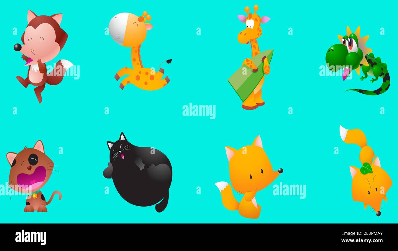 cute animals vector art icon Stock Vector Image & Art - Alamy