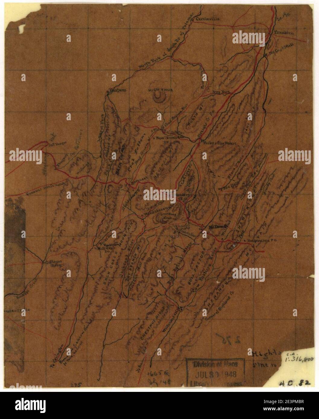 Pendleton county map hi-res stock photography and images - Alamy