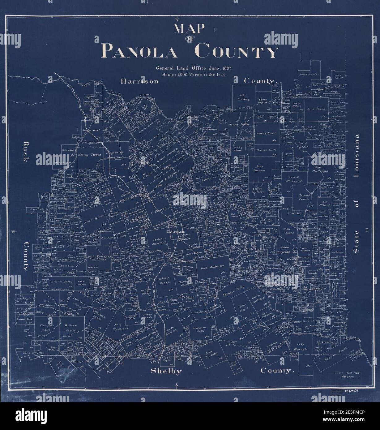 Map of Panola County Stock Photo - Alamy