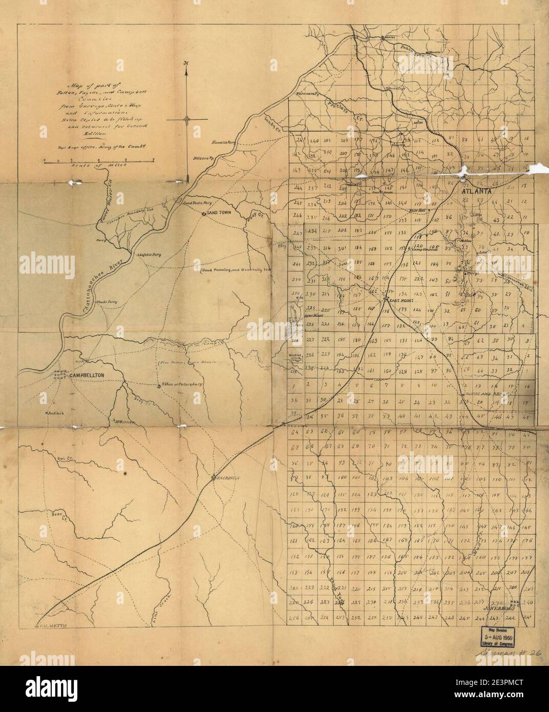 Map of part of Fulton, Fayette, and Campbell counties, from surveys ...