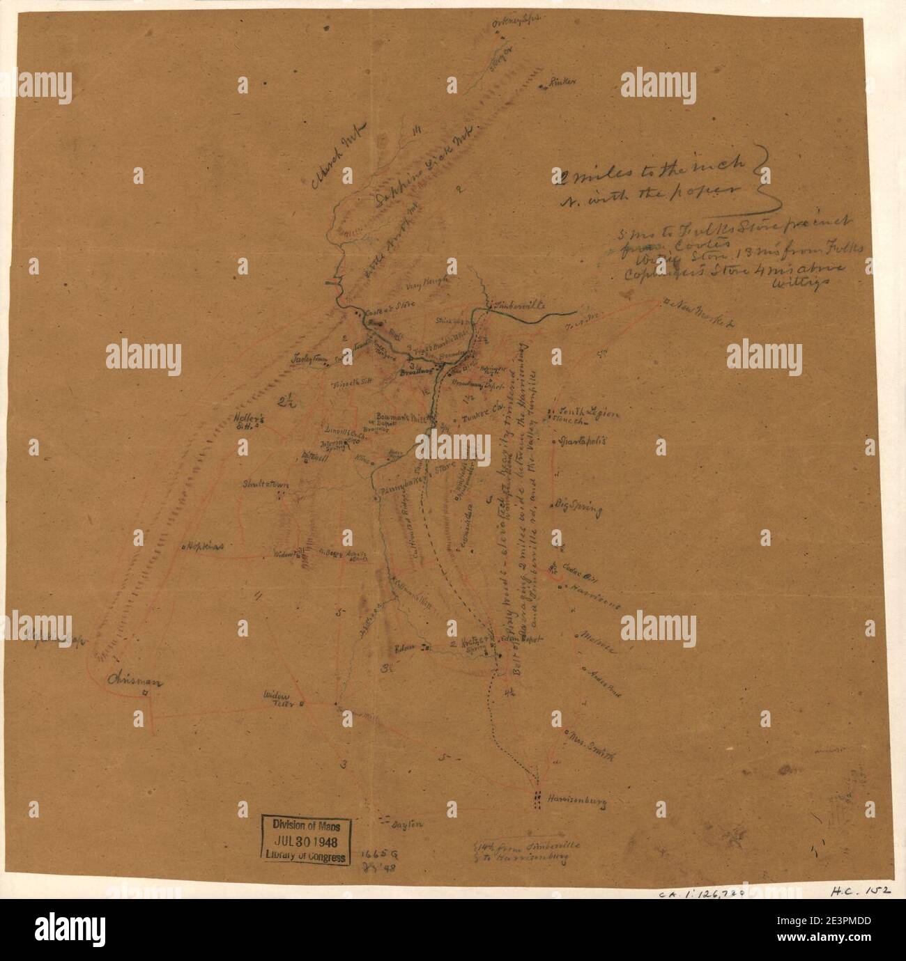 Map of parts of Rockingham and Shenandoah counties, Virginia, including ...