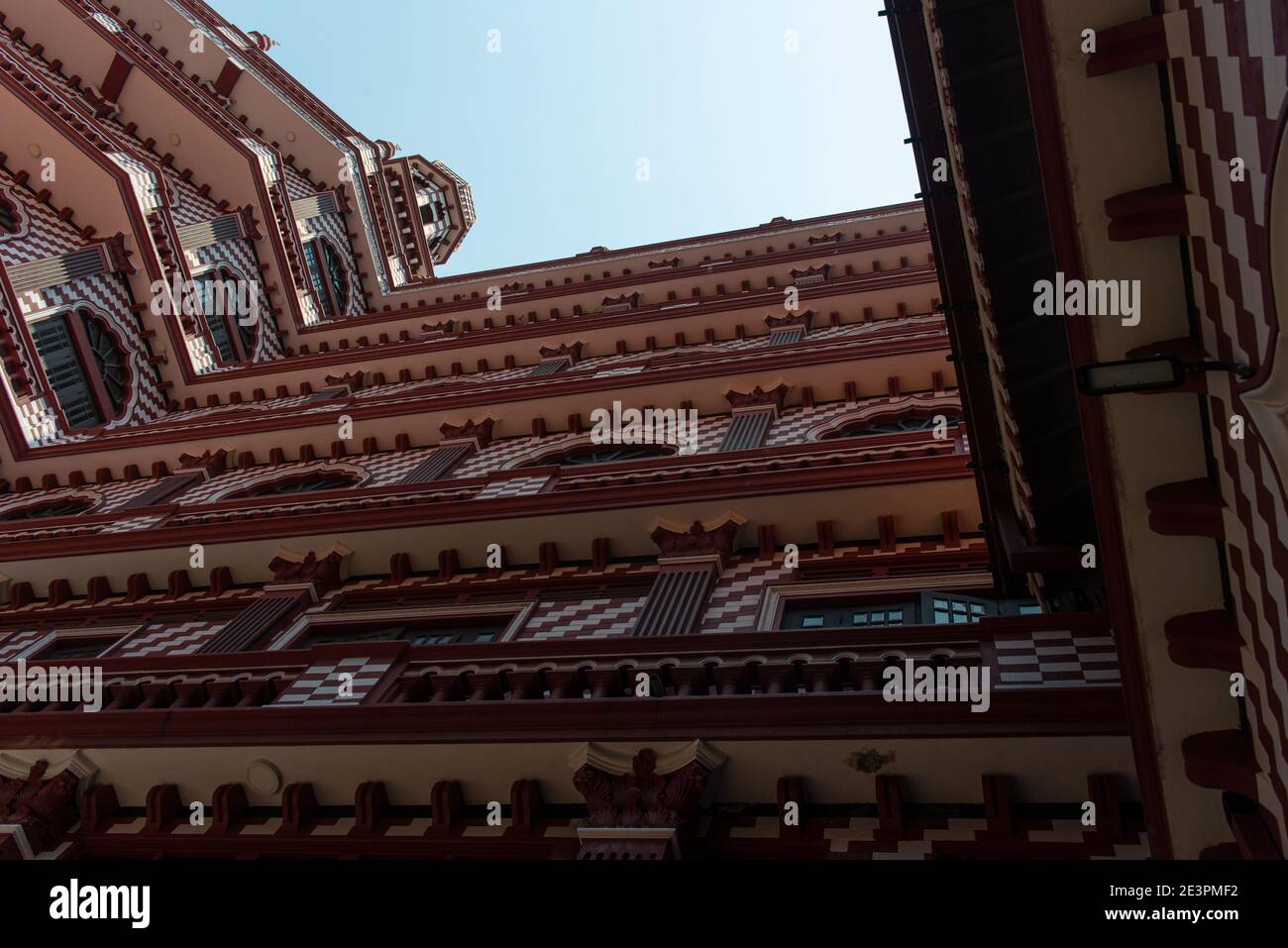Red Masjid Mosque decorative brickwork of Jami ul Alfar Mosque minarets ...