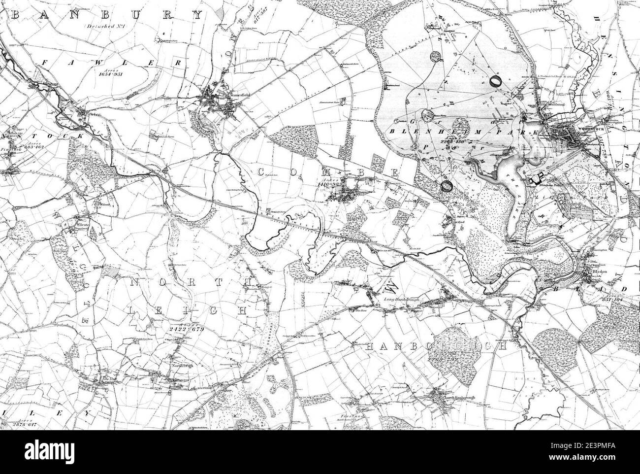 Map of Oxfordshire Sheet 026, Ordnance Survey, 1882-1887 Stock Photo ...
