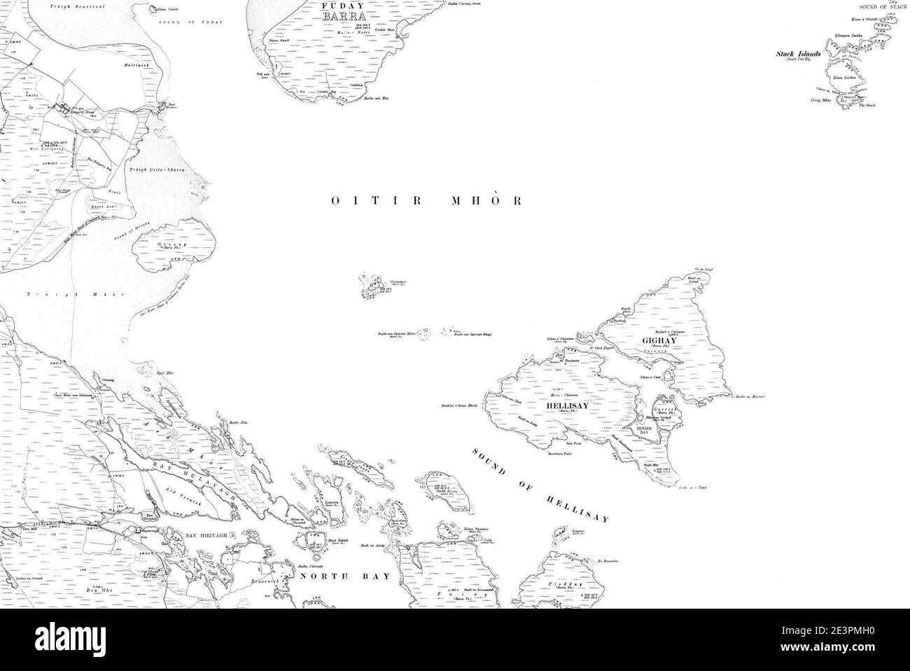 Map of Outer Hebrides Sheet 063, Ordnance Survey, 1879-1882 Stock Photo ...