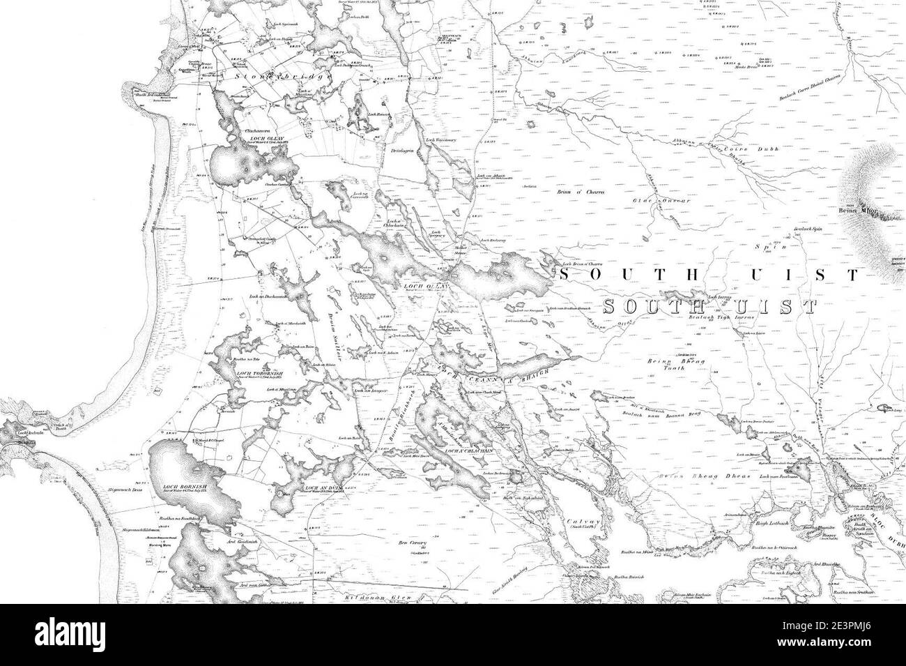 Map of Outer Hebrides Sheet 053, Ordnance Survey, 1879-1882 Stock Photo ...