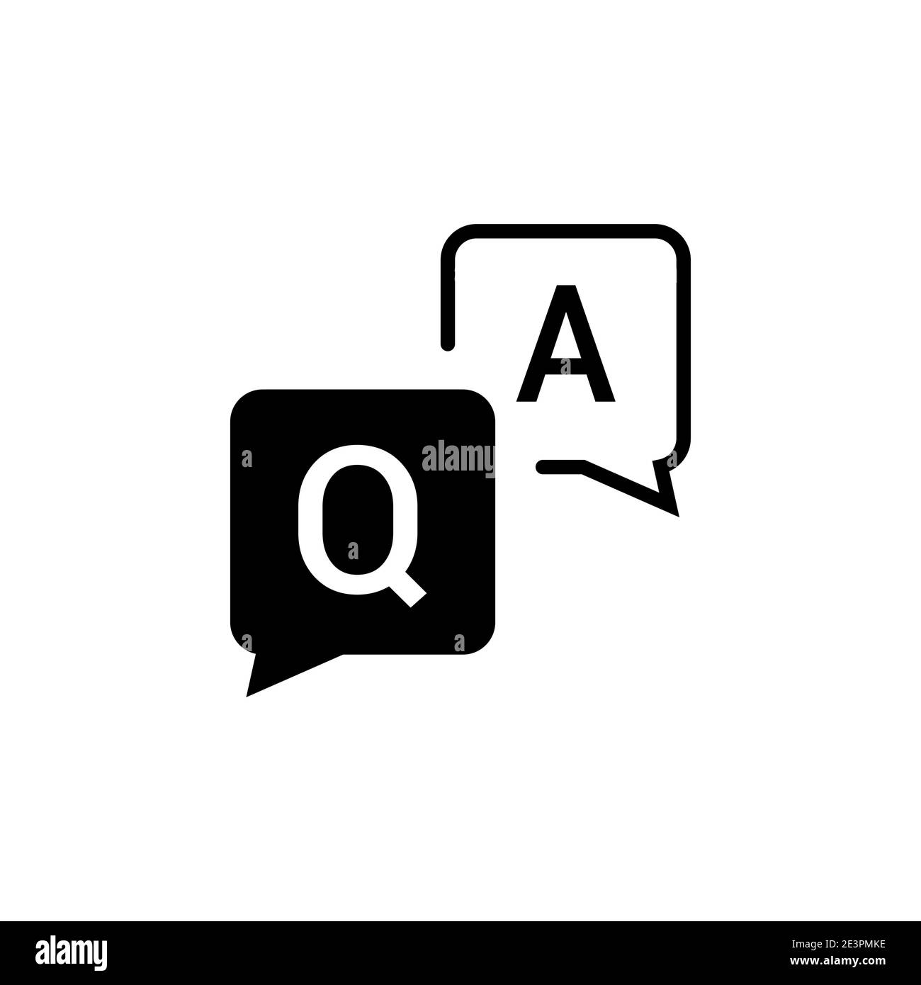 Faq help flat design icon. Query frequently question speech vector ...