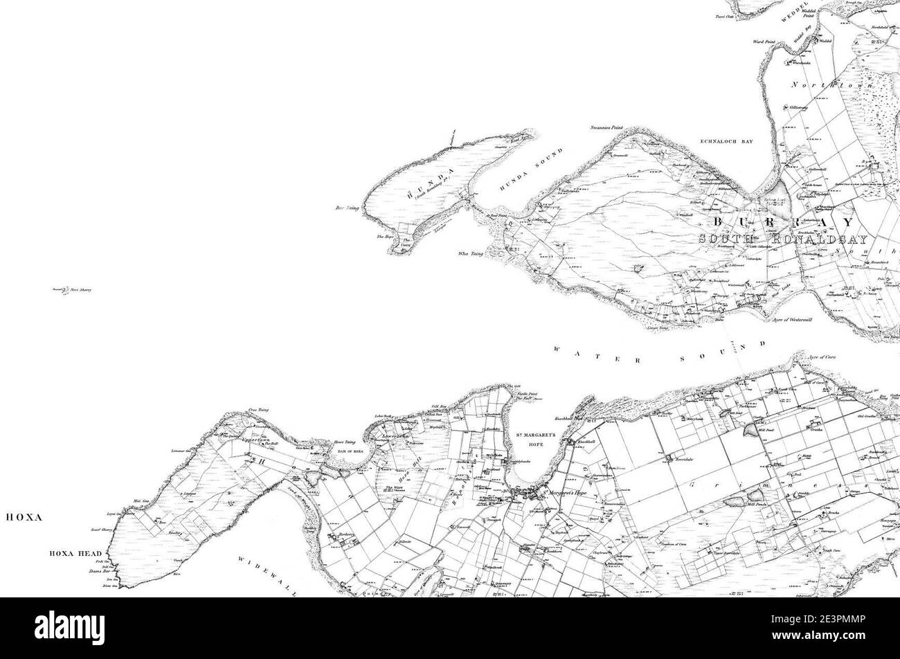 Map of Orkney Sheet 120, Ordnance Survey, 1882 Stock Photo - Alamy