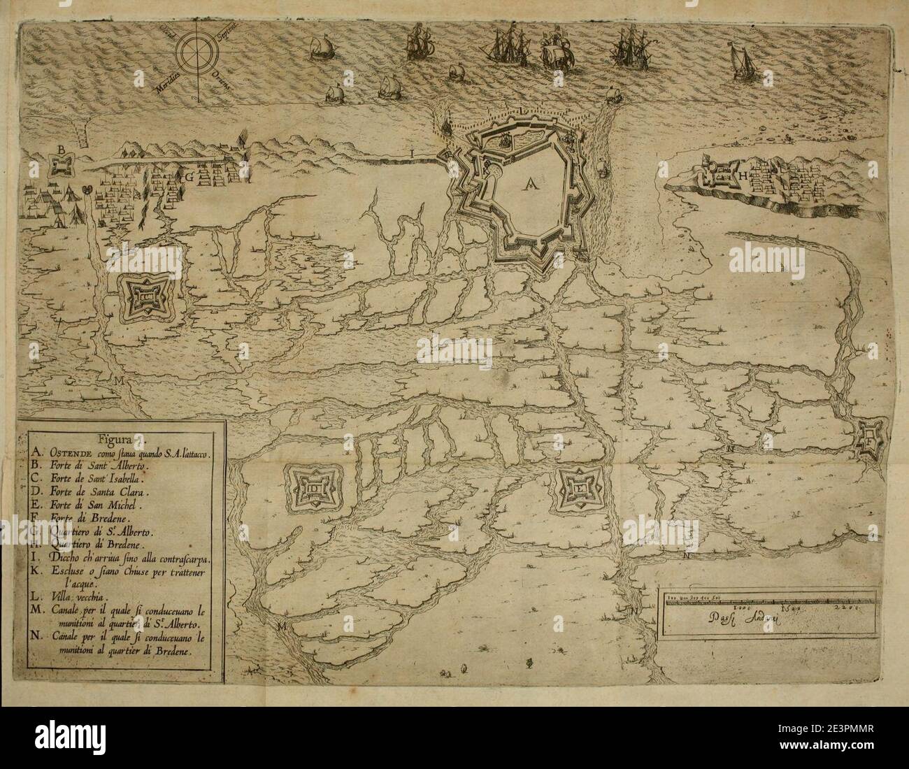 Map of Ostend 1601 Stock Photo - Alamy