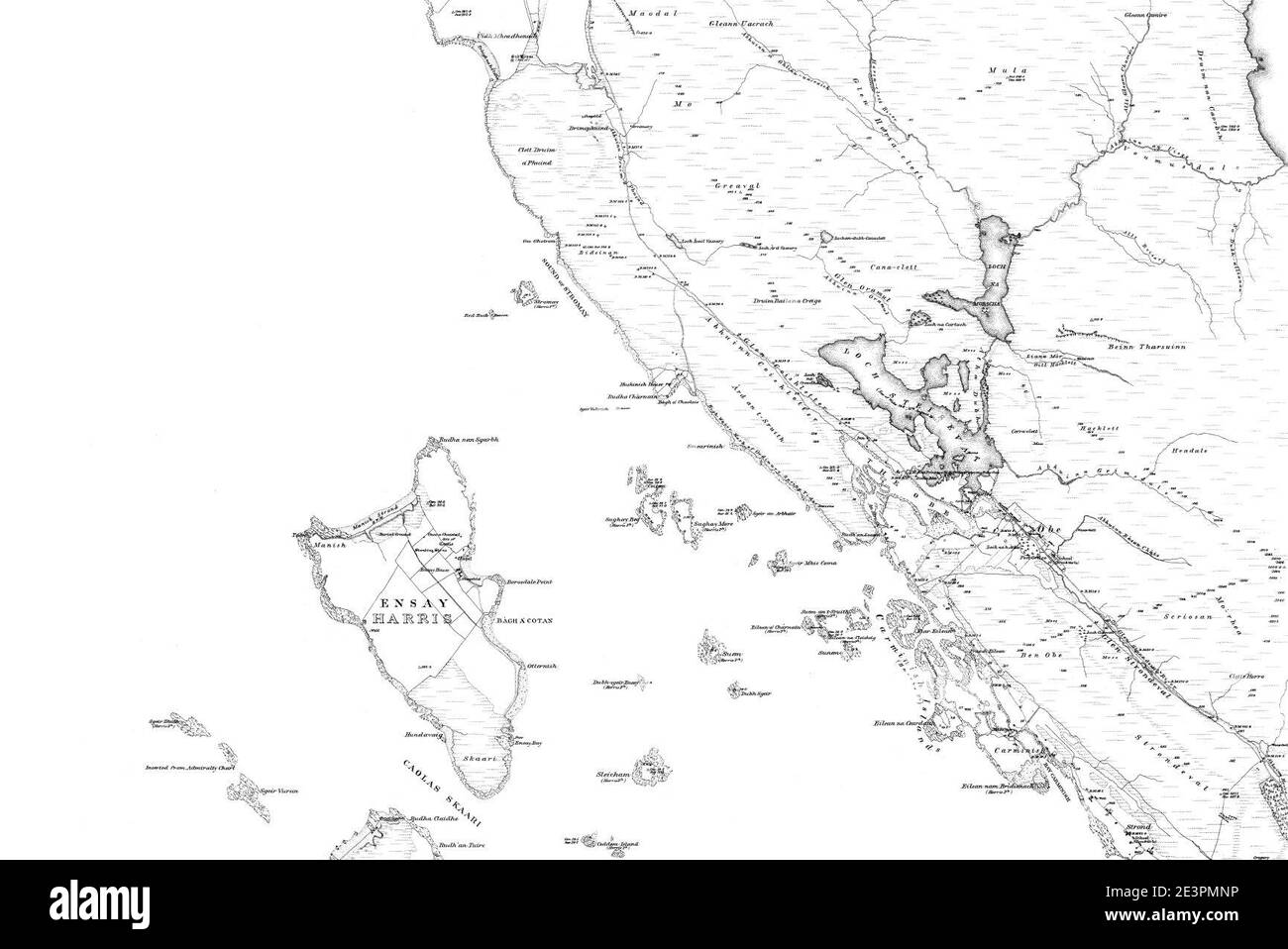 Map of Outer Hebrides Sheet 022, Ordnance Survey, 1879-1882 Stock Photo ...