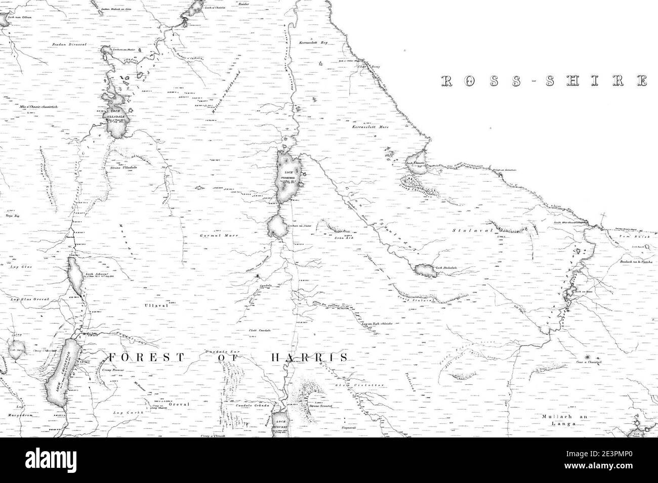Map of Outer Hebrides Sheet 006, Ordnance Survey, 1879-1882 Stock Photo ...
