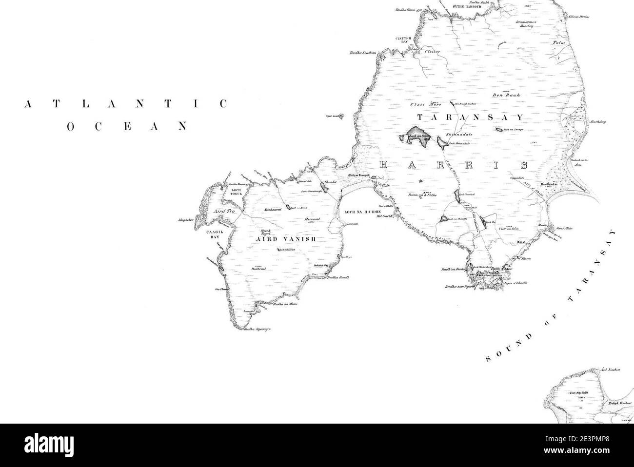 Map of Outer Hebrides Sheet 012, Ordnance Survey, 1879-1882 Stock Photo ...