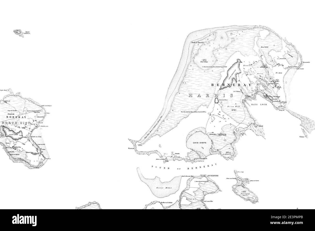 Map of Outer Hebrides Sheet 026, Ordnance Survey, 1879-1882 Stock Photo ...