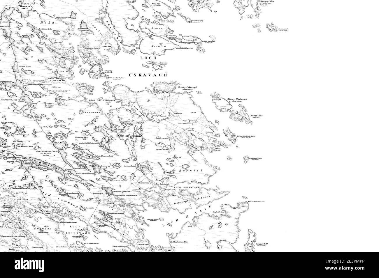 Map of Outer Hebrides Sheet 047, Ordnance Survey, 1879-1882 Stock Photo ...