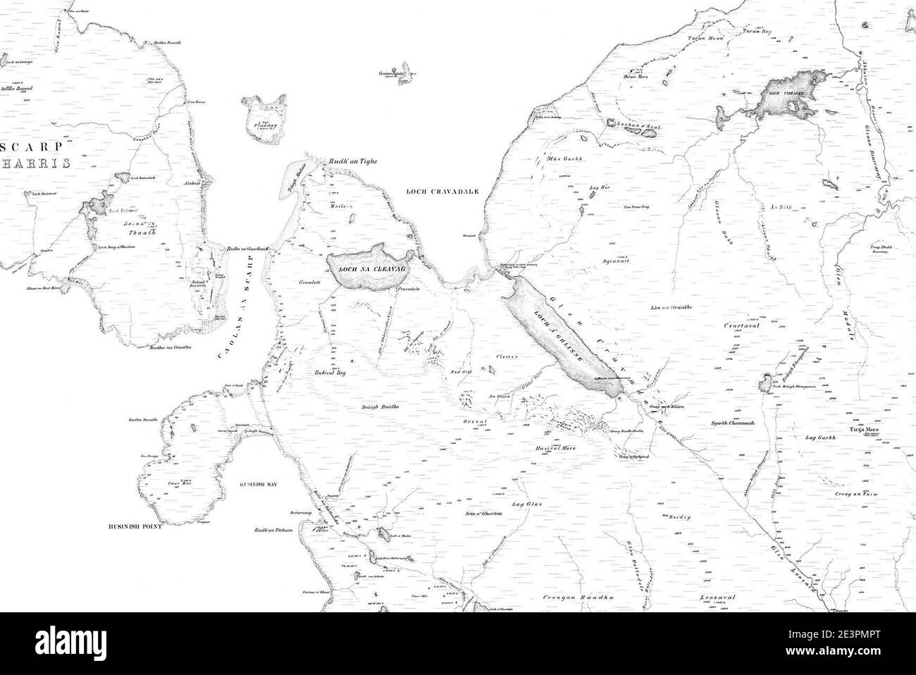 Map of Outer Hebrides Sheet 005, Ordnance Survey, 1879-1882 Stock Photo ...