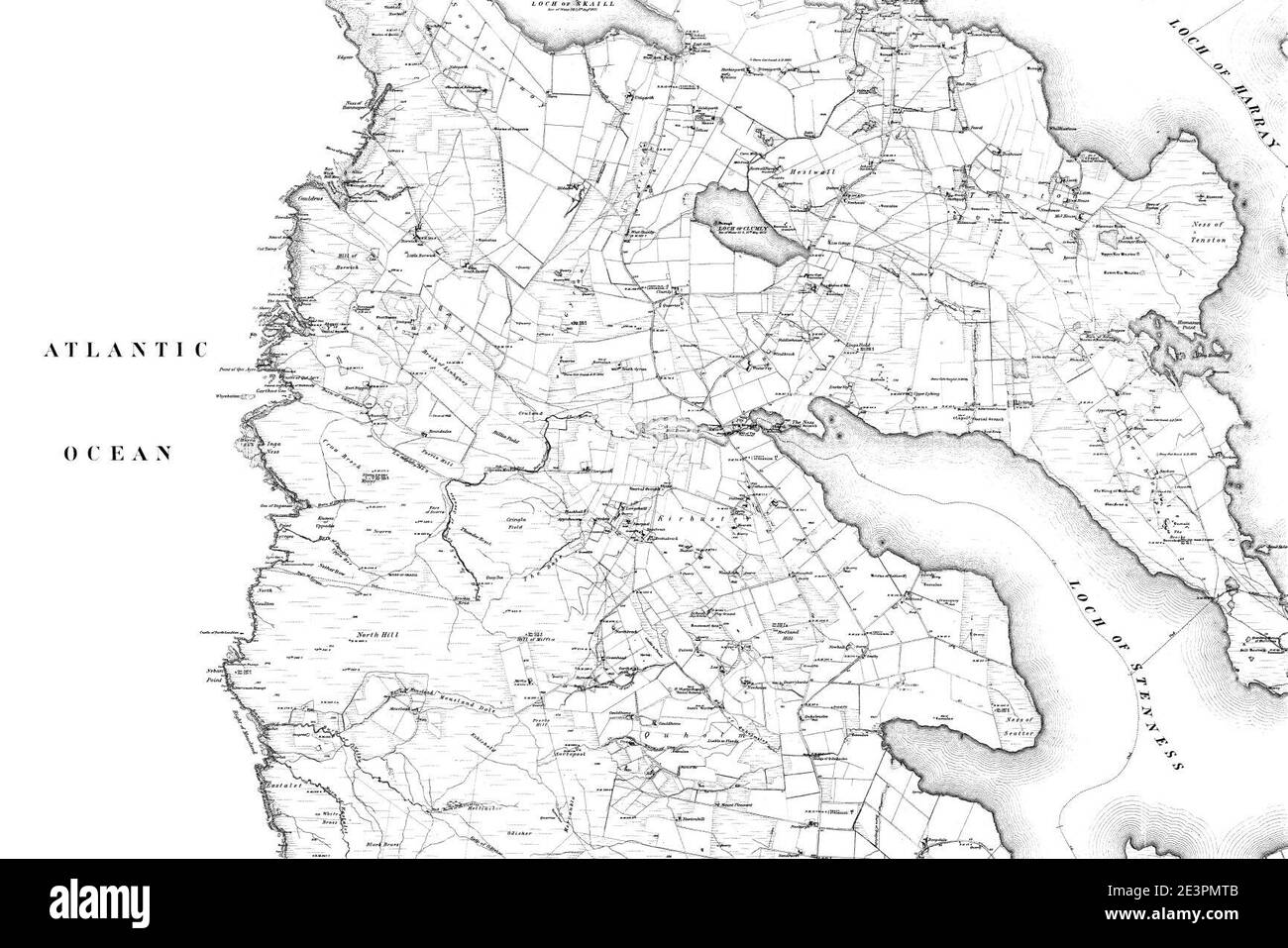Map of Orkney Sheet 100, Ordnance Survey, 1882 Stock Photo - Alamy