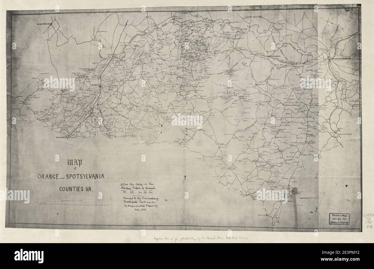 Map of Orange and Spotsylvania counties, Va Stock Photo - Alamy