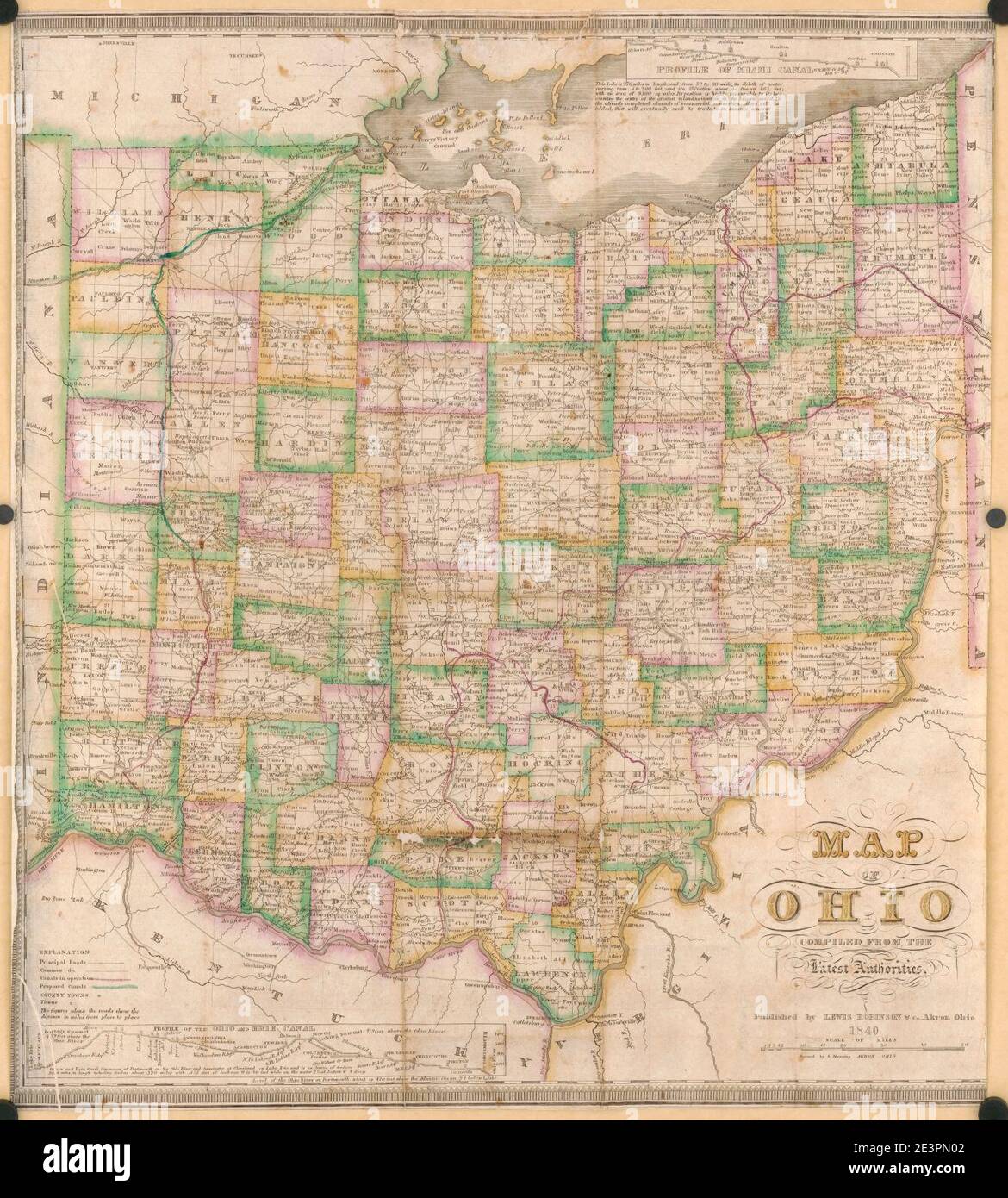 Map of Ohio compiled from the latest authorities Stock Photo - Alamy