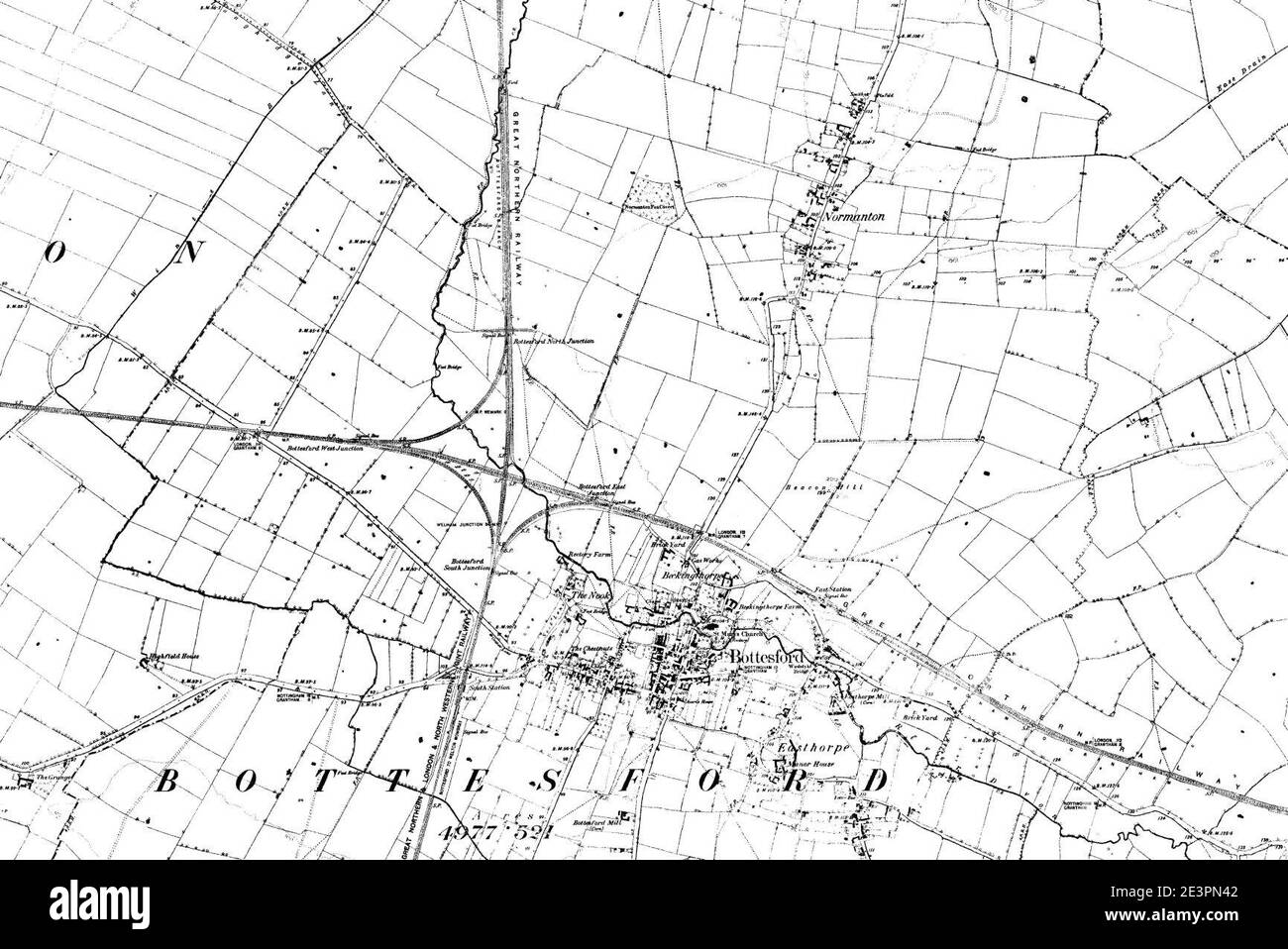 Map of Nottinghamshire OS Map name 044-NE, Ordnance Survey, 1883-1899 ...