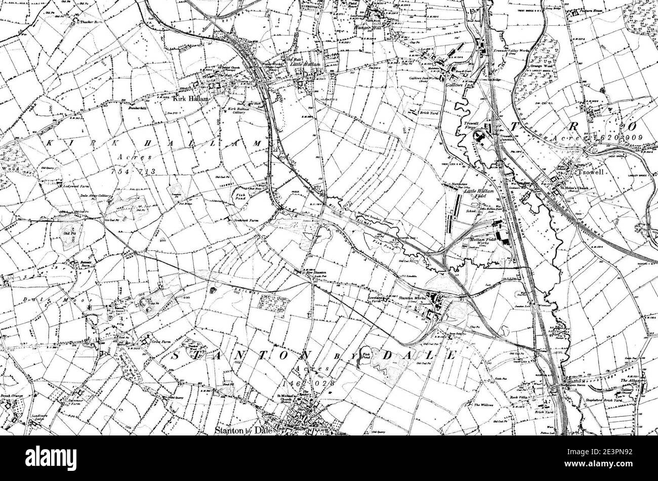 Map of Nottinghamshire OS Map name 041-NW, Ordnance Survey, 1883-1899 ...