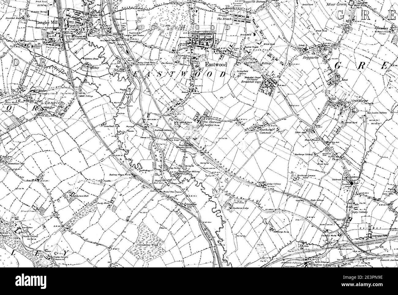 Map of Nottinghamshire OS Map name 037-NW, Ordnance Survey, 1883-1899 ...