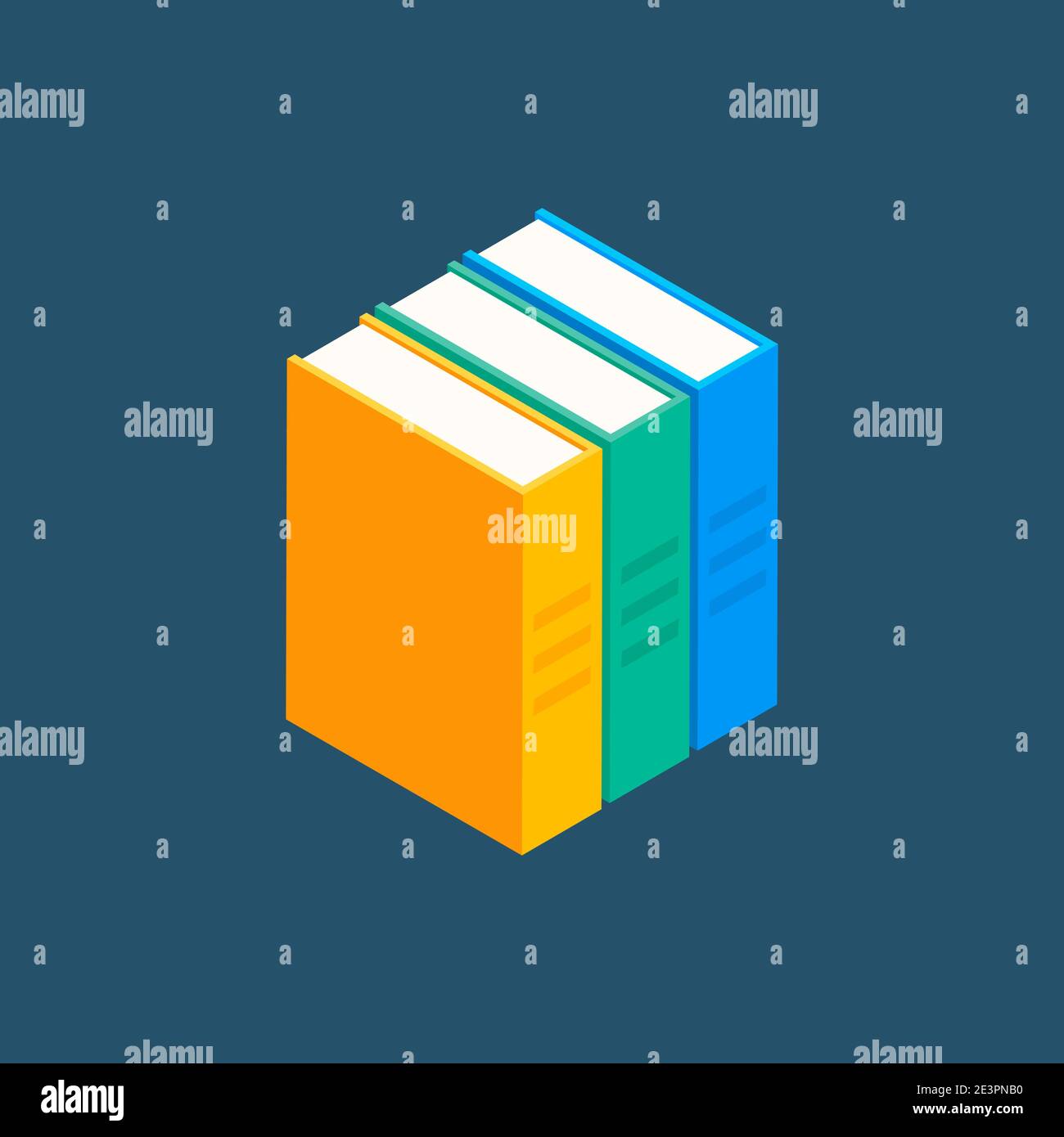 Book vector isometric stack school illustration icon. Children books ...