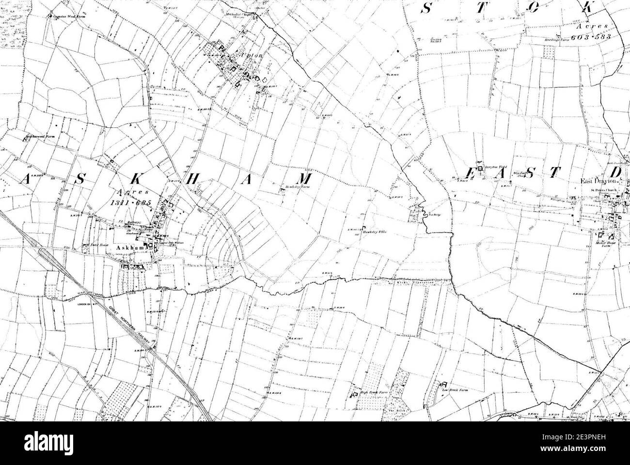 Map of Nottinghamshire OS Map name 015-SW, Ordnance Survey, 1883-1899 ...