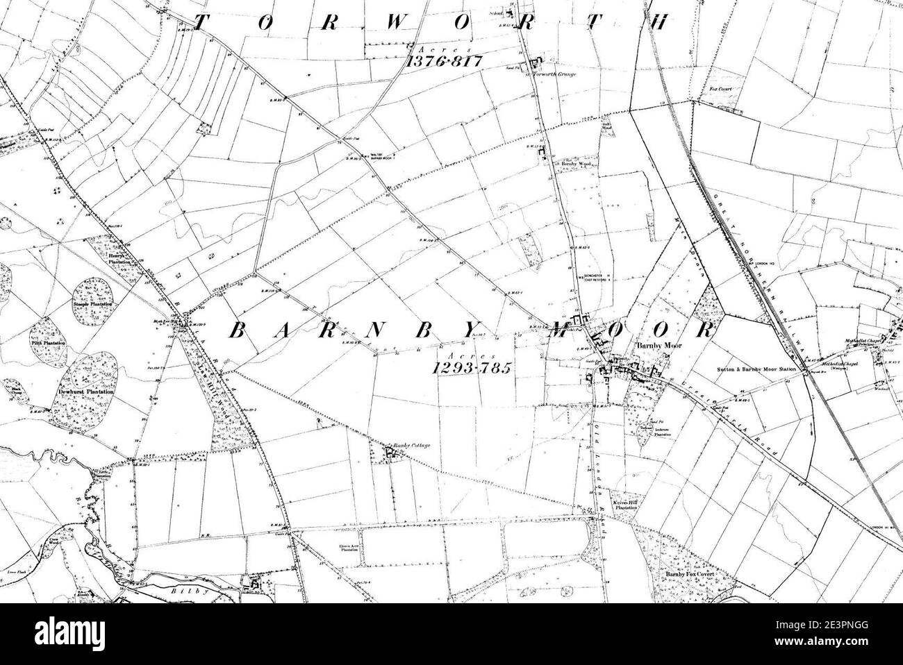Map of Nottinghamshire OS Map name 009-NW, Ordnance Survey, 1883-1899 ...
