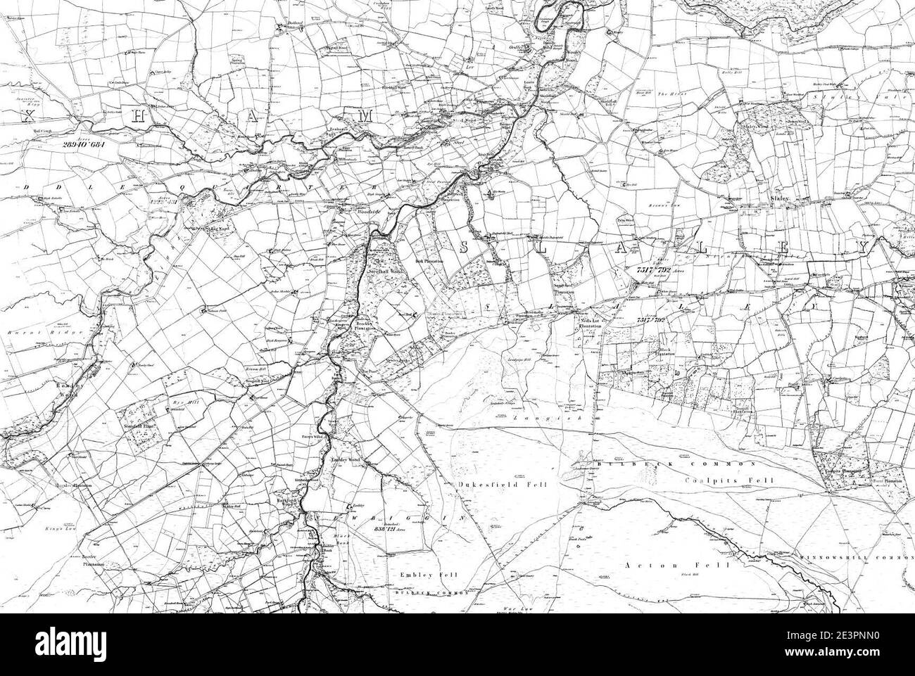 Map of Northumberland Sheet 103, Ordnance Survey, 1864-1867 Stock Photo ...