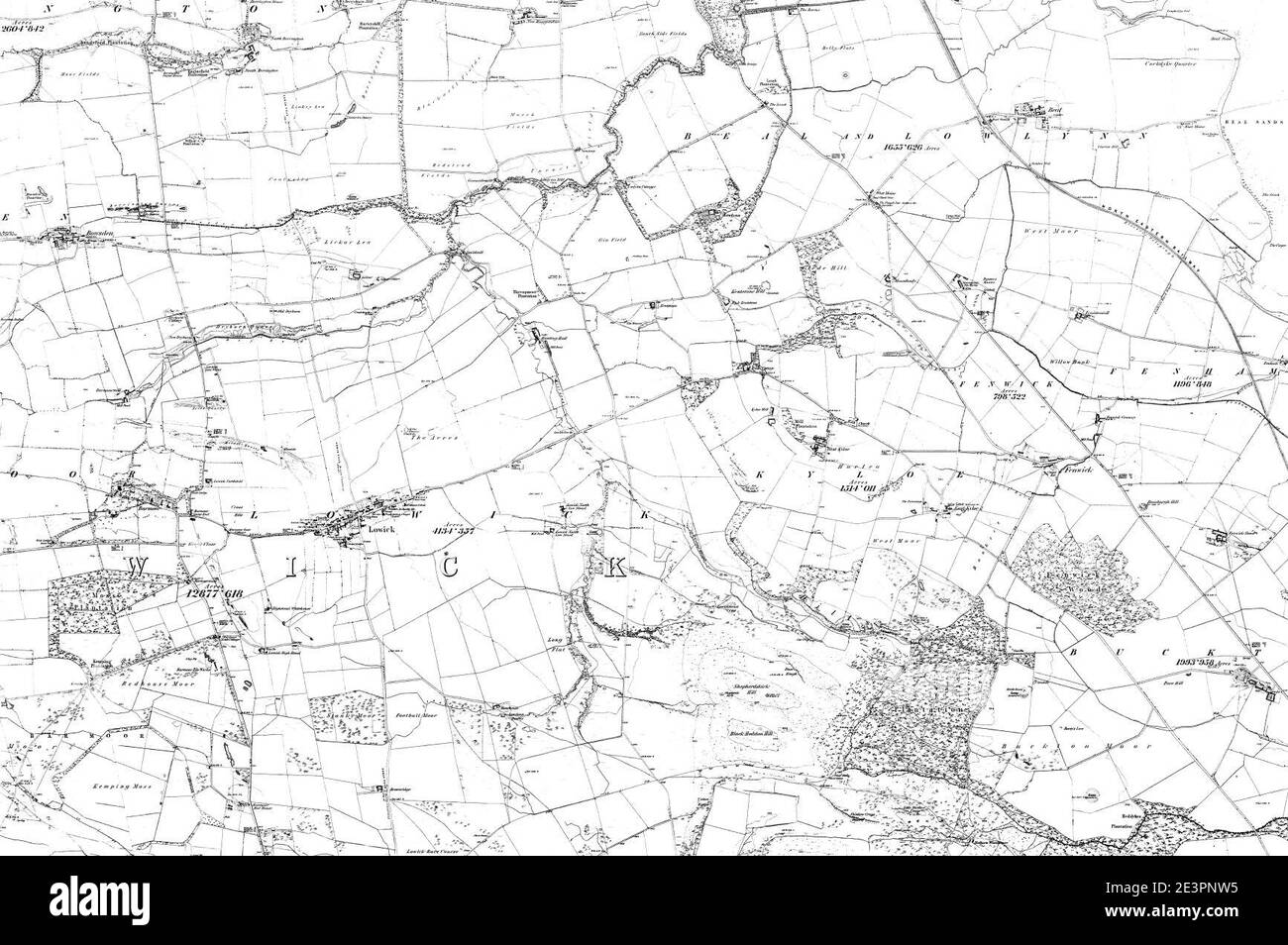 Map of Northumberland Sheet 011, Ordnance Survey, 1864-1867 Stock Photo ...
