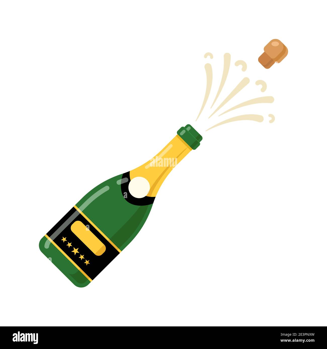 Champagne bottle cartoon vector icon. Wine bottle glass flat alcohol ...