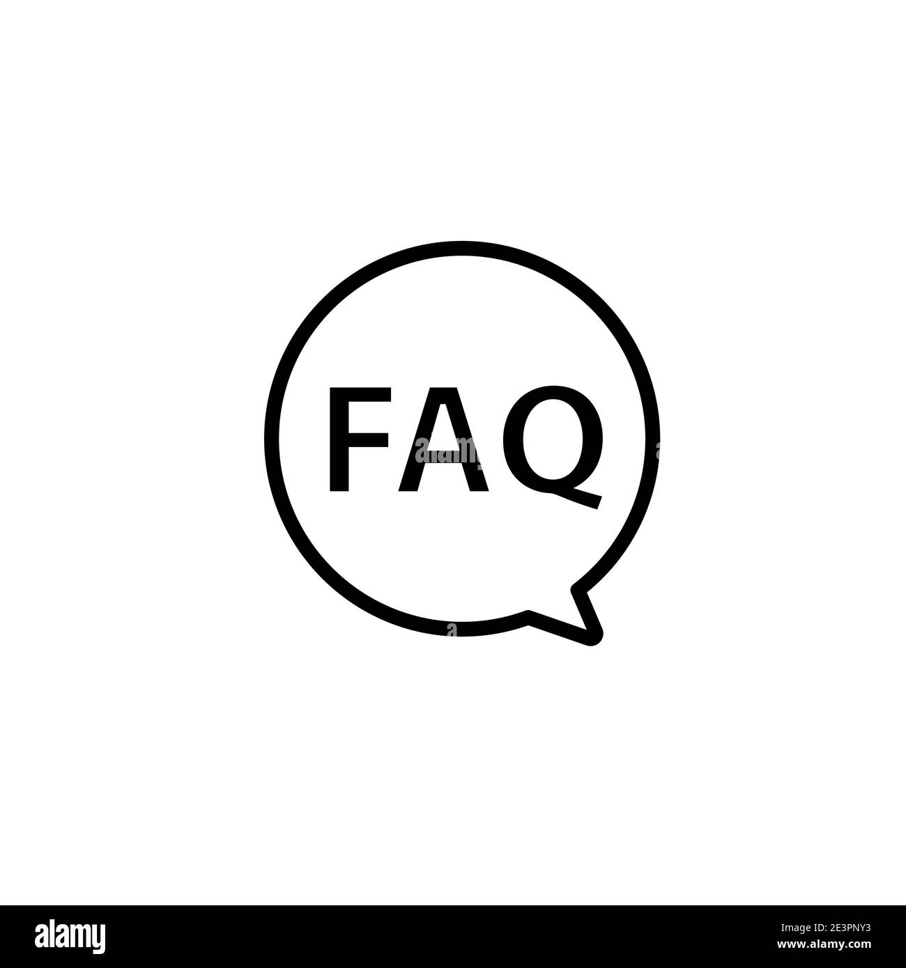 Faq help flat design icon. Query frequently question speech vector ...