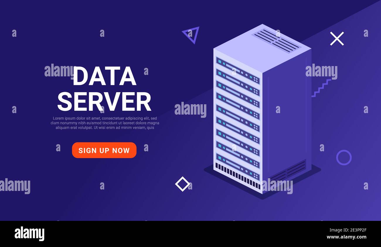 Isometric data center server technology server backup big block storage ...
