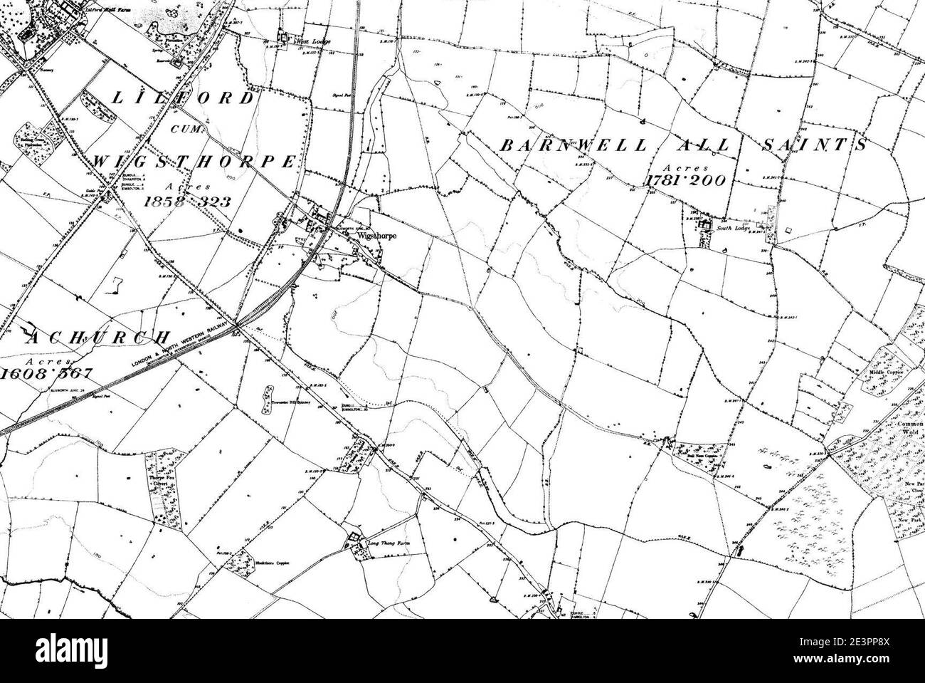 Map of Northamptonshire OS Map name 027-NW, Ordnance Survey, 1884-1892 ...