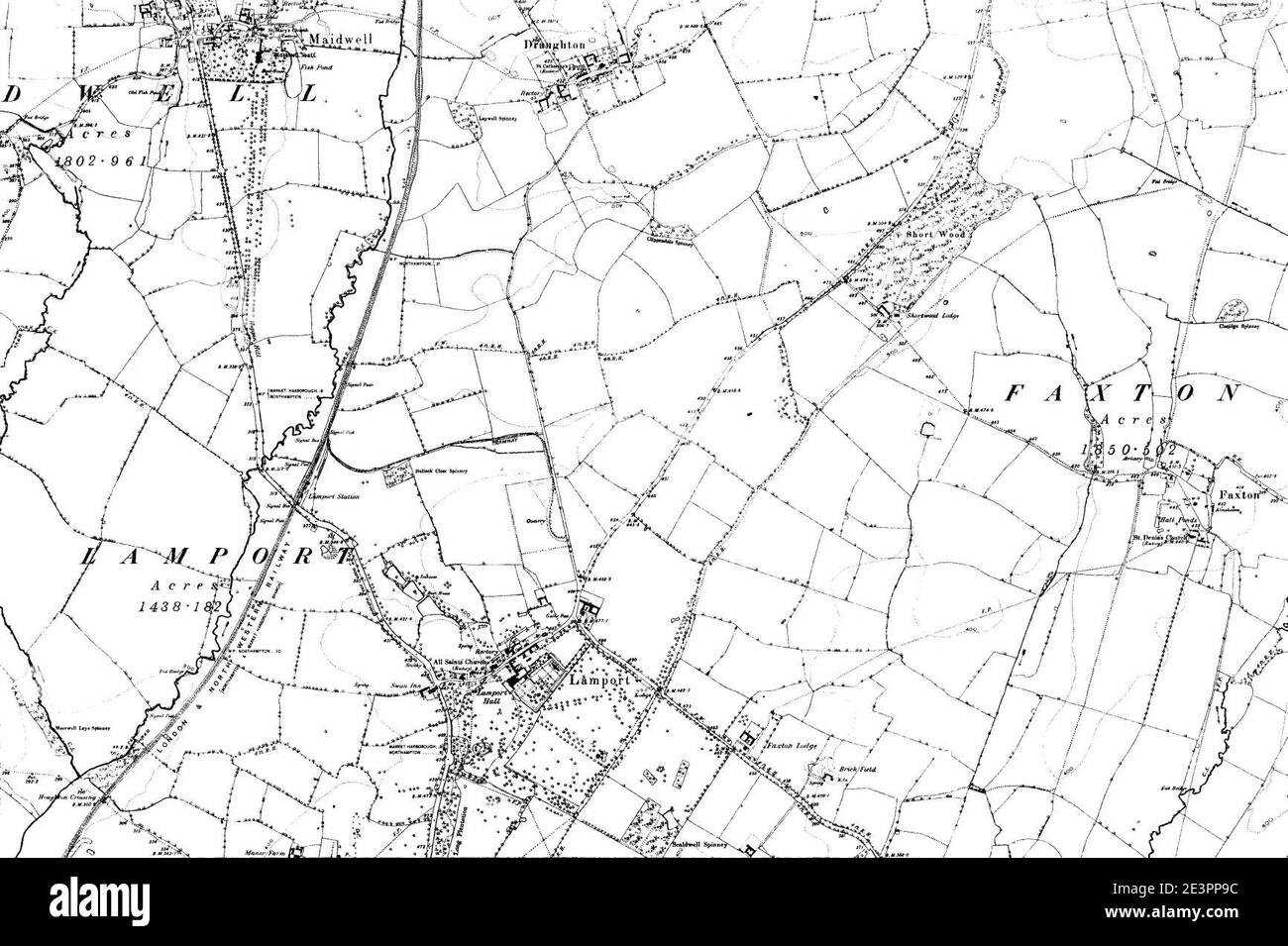 Map of Northamptonshire OS Map name 031-NW, Ordnance Survey, 1884-1892 ...
