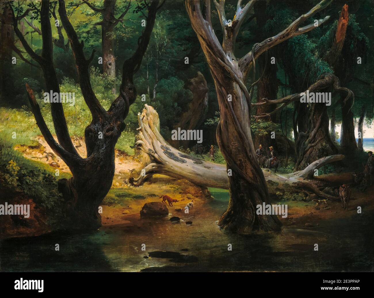 Horace Vernet, Departure for the Hunt in the Pontine Marshes, landscape ...