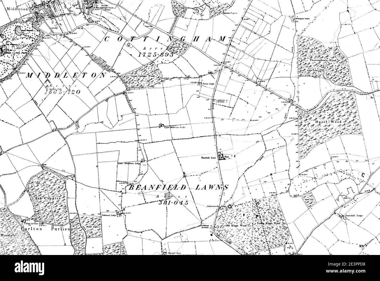 Map of Northamptonshire OS Map name 017-NW, Ordnance Survey, 1884-1892 ...