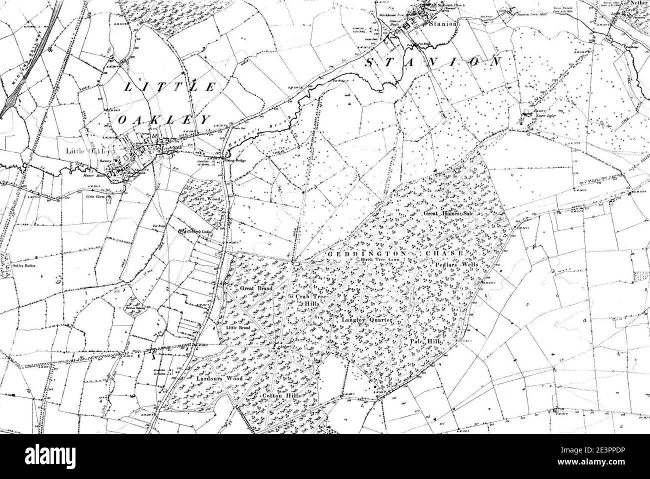 Map of Northamptonshire OS Map name 017-SE, Ordnance Survey, 1884-1892 ...