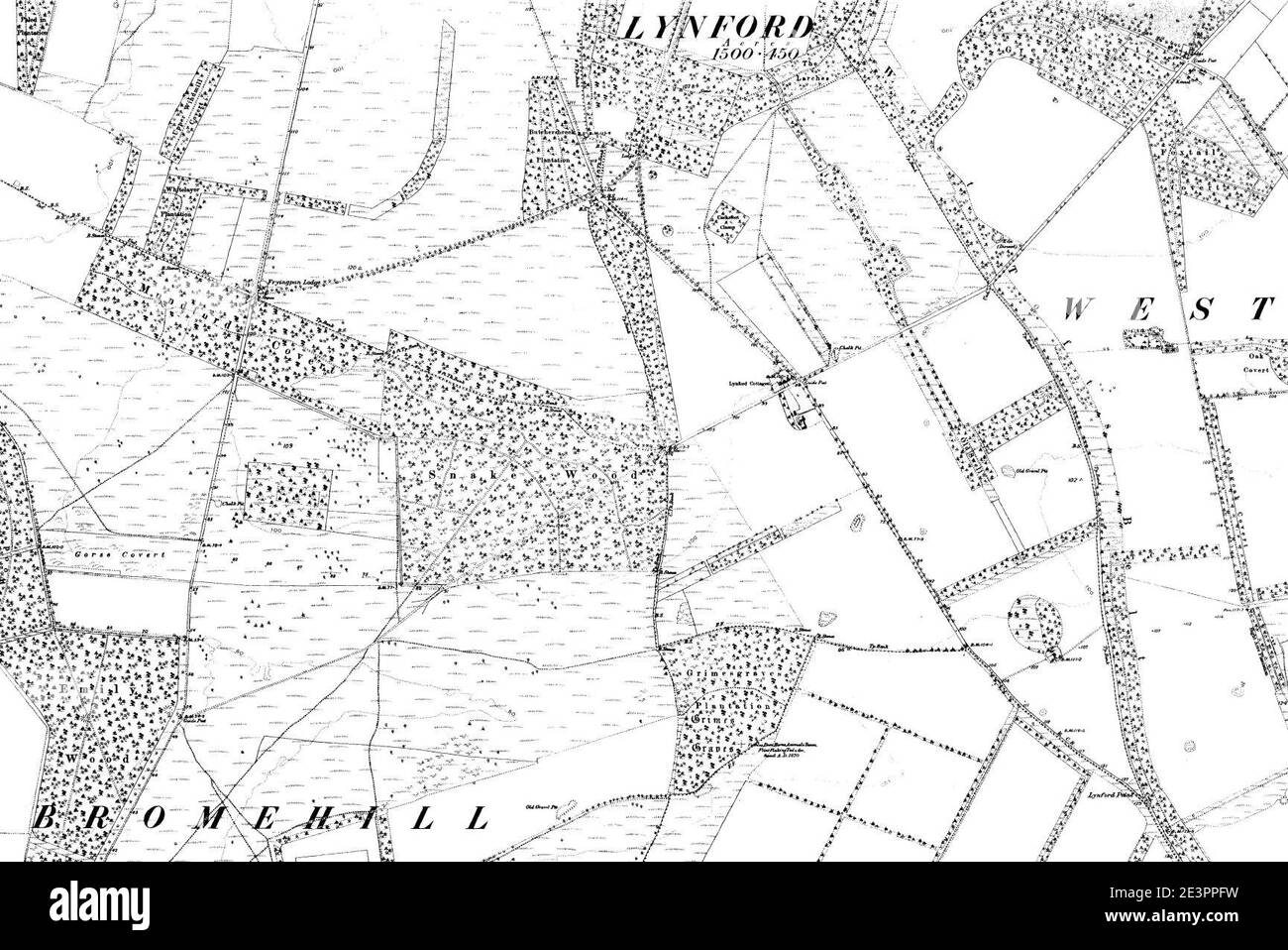 Map of Norfolk OS Map name 093-NW, Ordnance Survey, 1883-1897 Stock ...