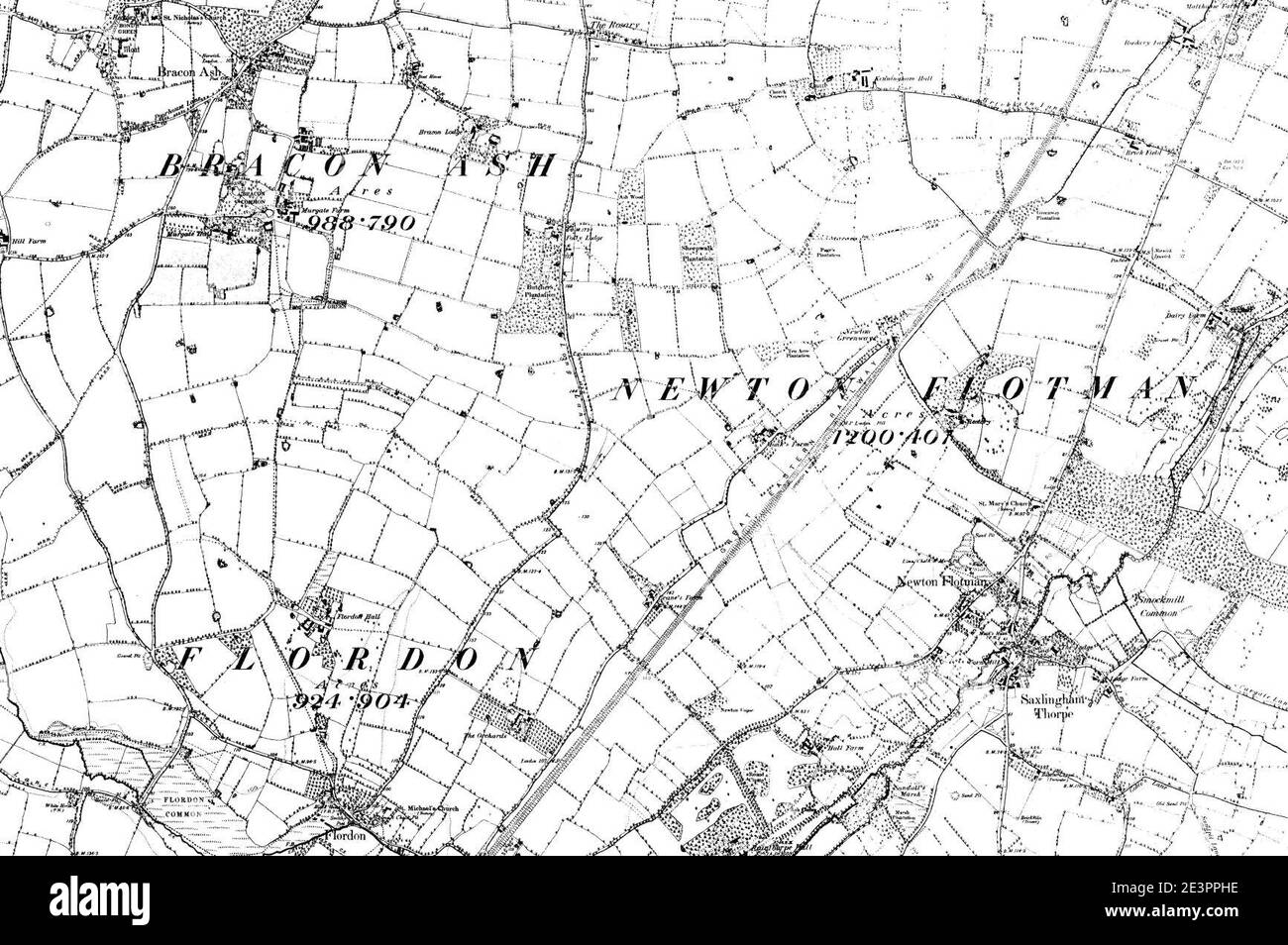 Map of Norfolk OS Map name 087-NW, Ordnance Survey, 1883-1897 Stock ...