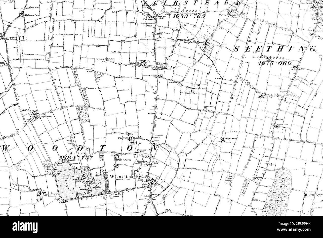Map of Norfolk OS Map name 088-SW, Ordnance Survey, 1883-1897 Stock ...