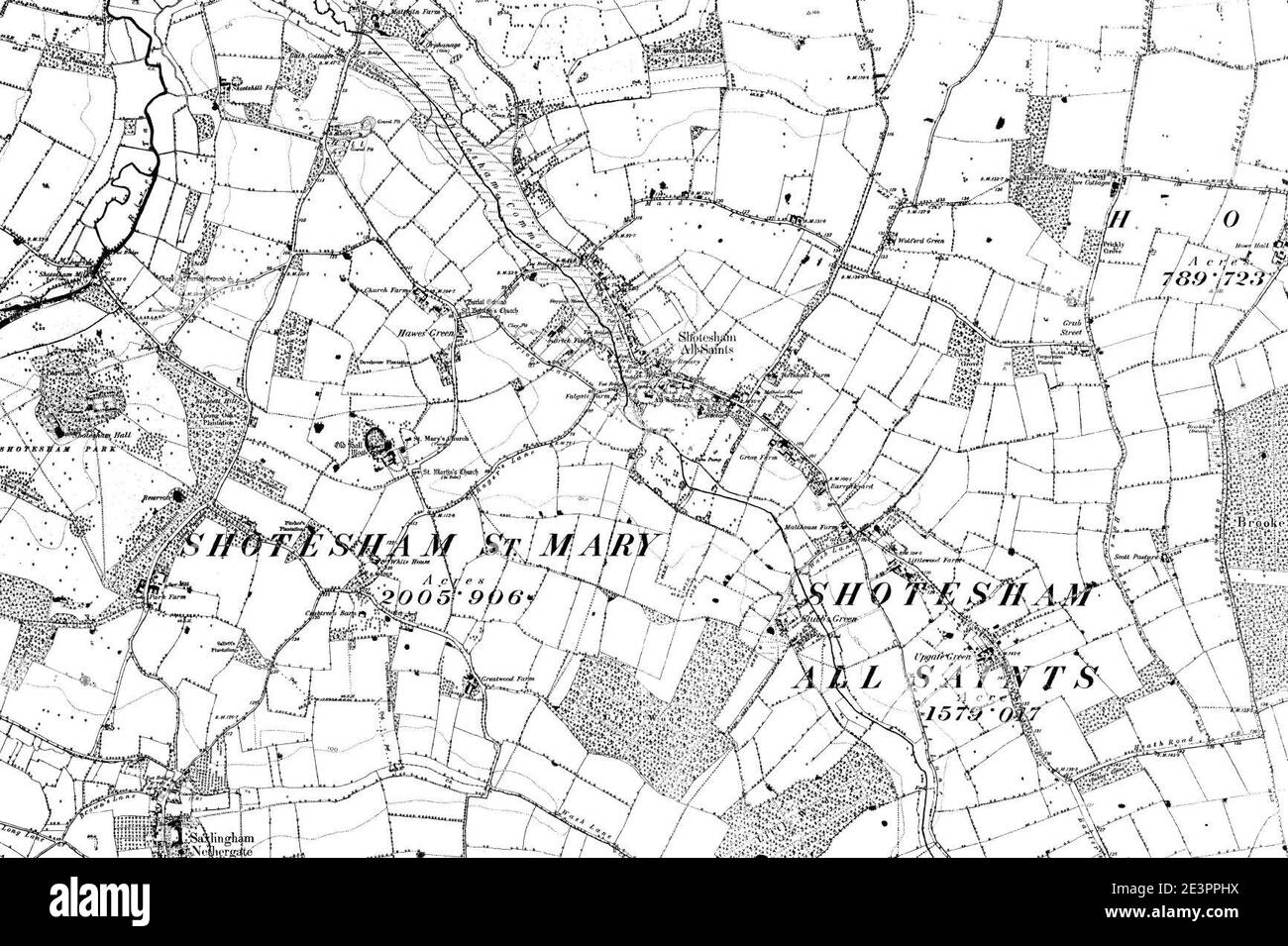 Map of Norfolk OS Map name 087-NE, Ordnance Survey, 1883-1897 Stock ...