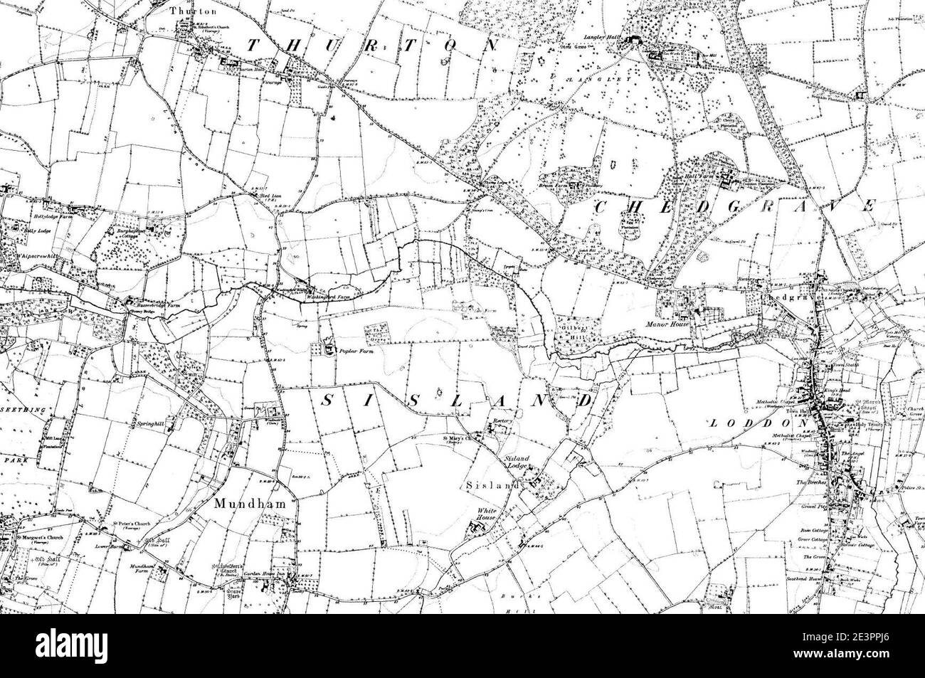 Map of Norfolk OS Map name 088-NE, Ordnance Survey, 1883-1897 Stock ...