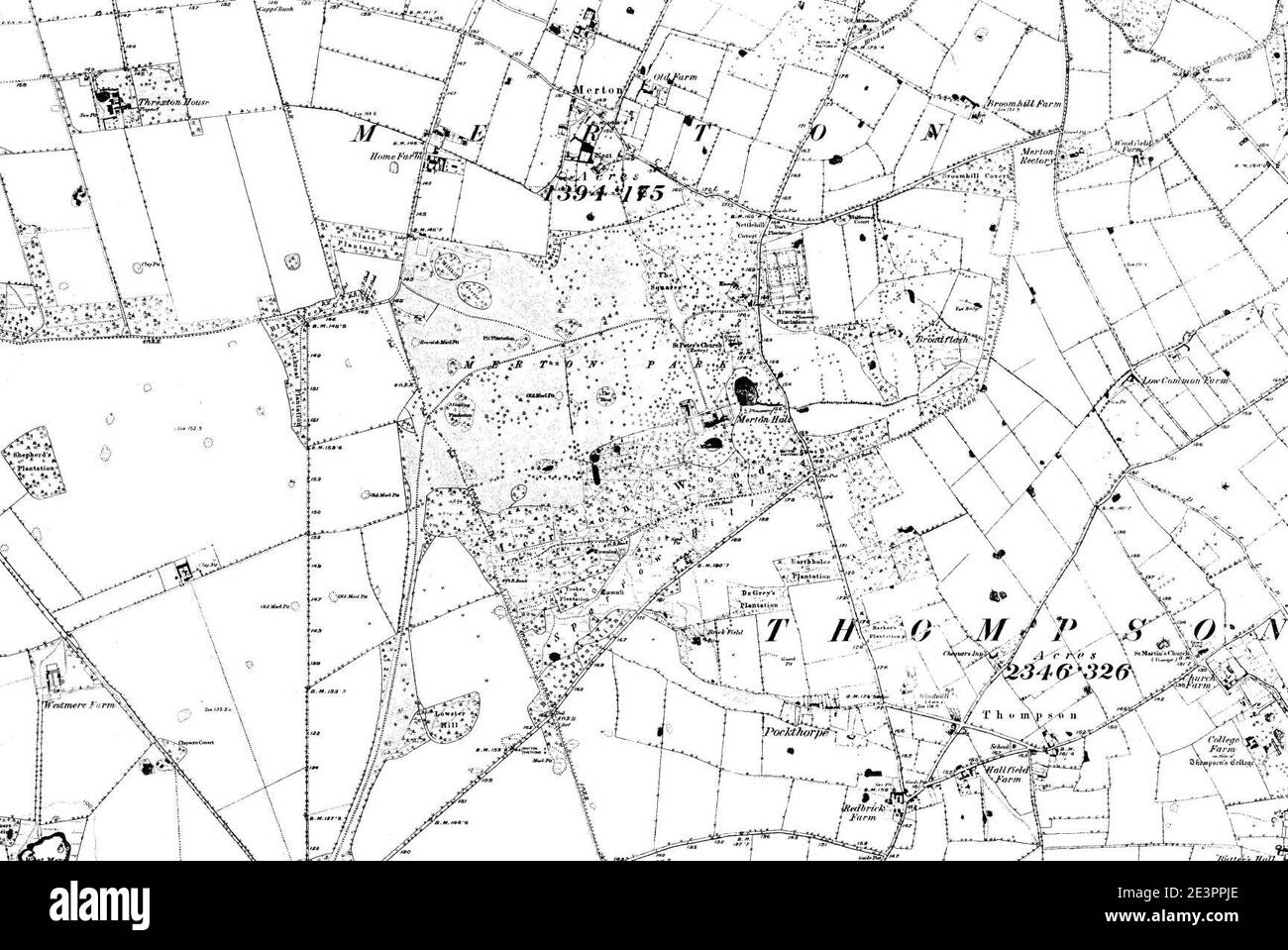 Map of Norfolk OS Map name 084-NW, Ordnance Survey, 1883-1897 Stock ...