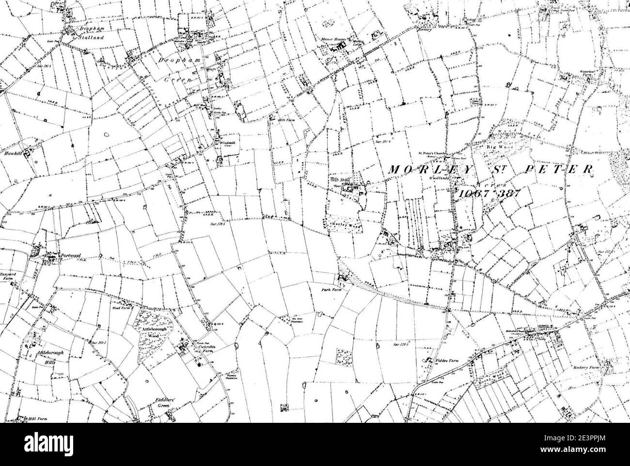 Map of Norfolk OS Map name 085-NE, Ordnance Survey, 1883-1897 Stock ...