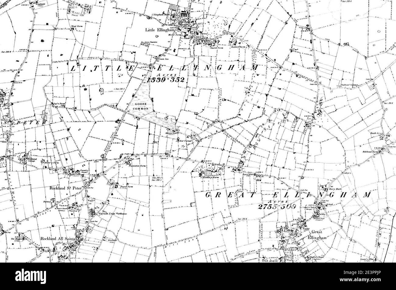 Map of Norfolk OS Map name 085-NW, Ordnance Survey, 1883-1897 Stock ...