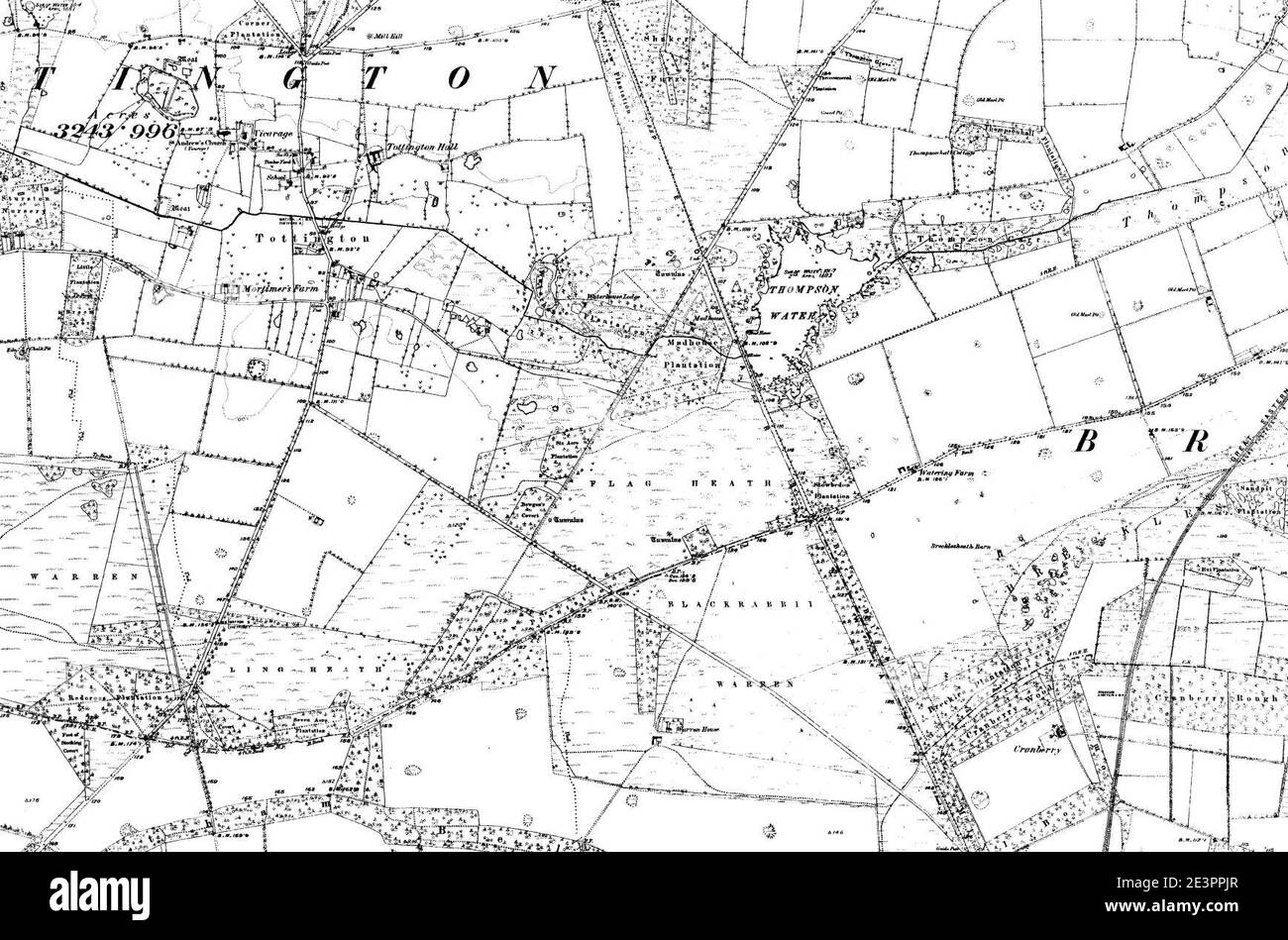 Map of Norfolk OS Map name 084-SW, Ordnance Survey, 1883-1897 Stock ...