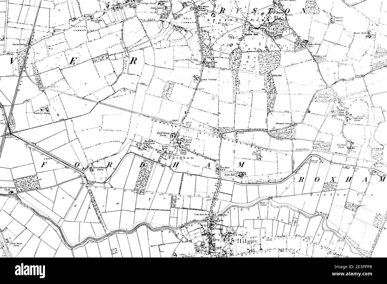 Map of Norfolk OS Map name 069-SW, Ordnance Survey, 1883-1897 Stock ...
