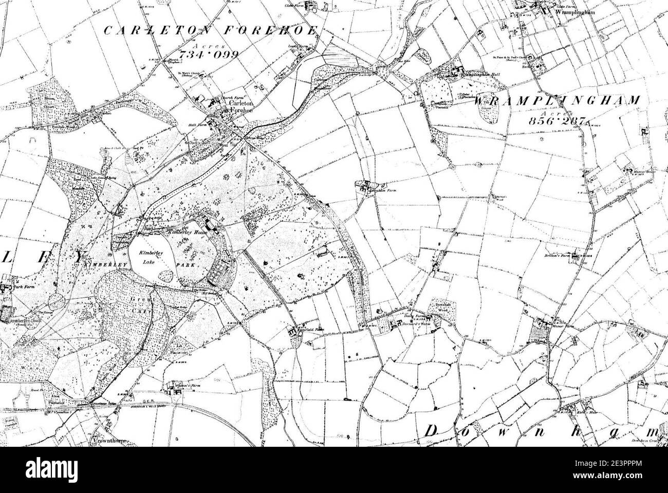 Map of Norfolk OS Map name 074-NW, Ordnance Survey, 1883-1897 Stock ...