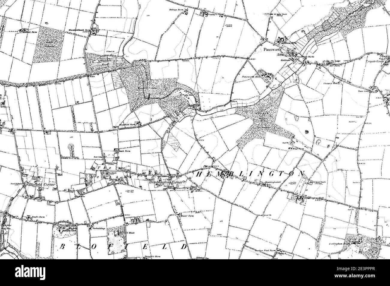 Map of Norfolk OS Map name 064-NE, Ordnance Survey, 1883-1897 Stock ...