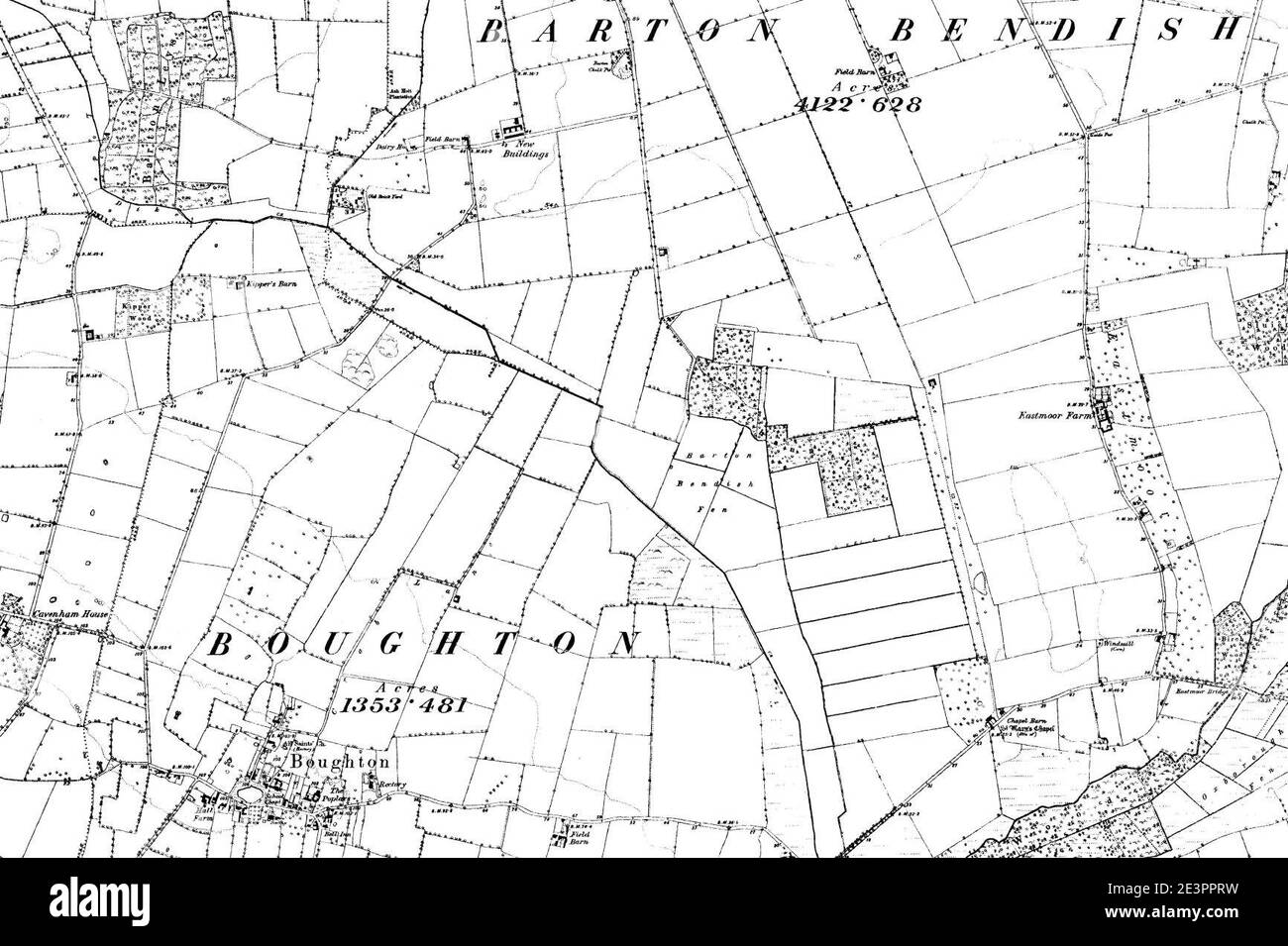 Map of Norfolk OS Map name 070-NW, Ordnance Survey, 1883-1897 Stock ...
